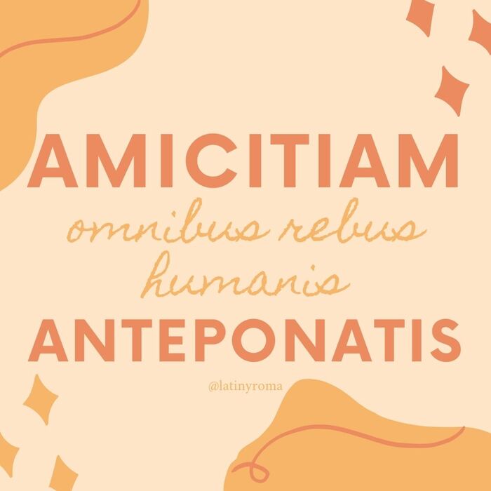 Amicitiam omnibus rebus humanis anteponatis | Latín y Roma